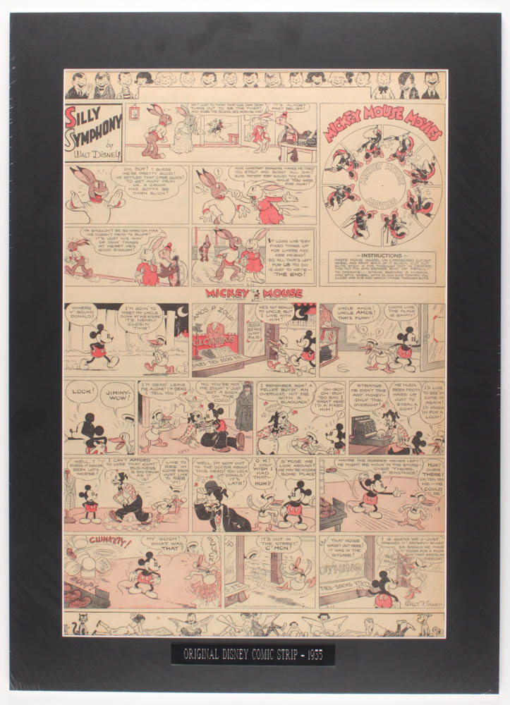 1935 "Silly Symphony" & "Mickey Mouse" 18x25 Custom Matted Original ...
