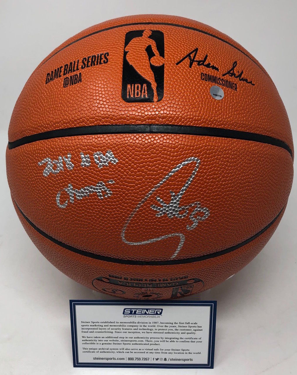 Stephen Curry Signed NBA Game Ball Series Basketball Inscribed "2018 ...