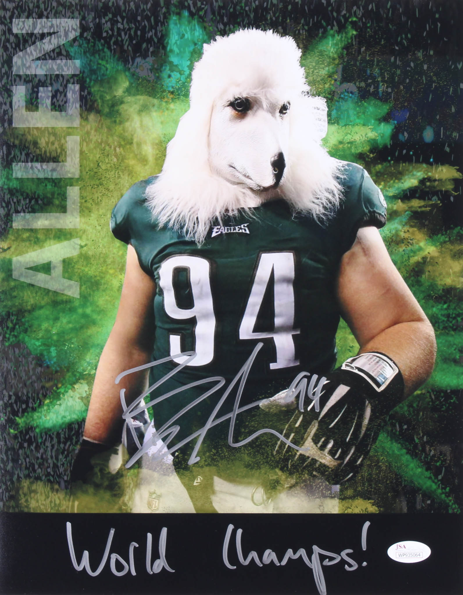 Beau Allen Signed Eagles 11x14 Photo Inscribed "World Champs!" (JSA COA ...