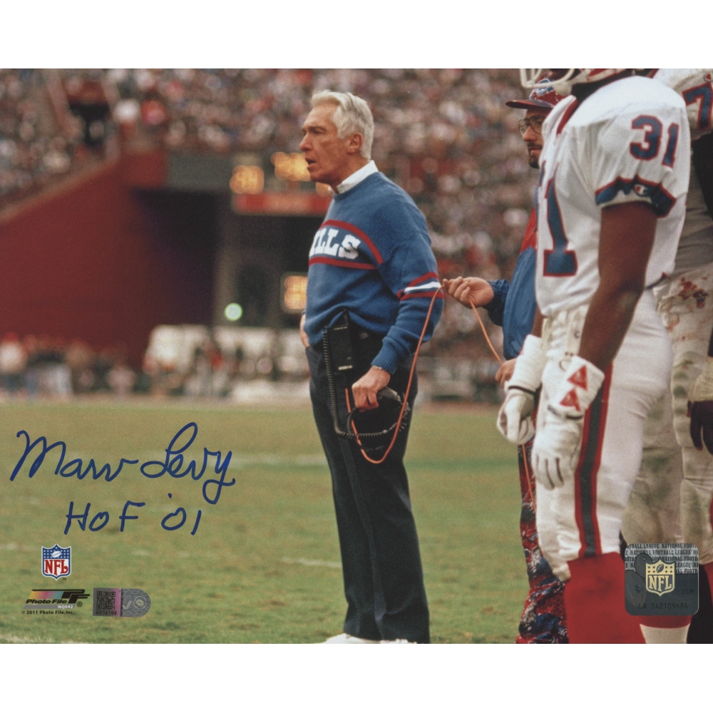Marv Levy Signed Bills 8x10 Photo Inscribed "HOF 01" (AIV COA ...