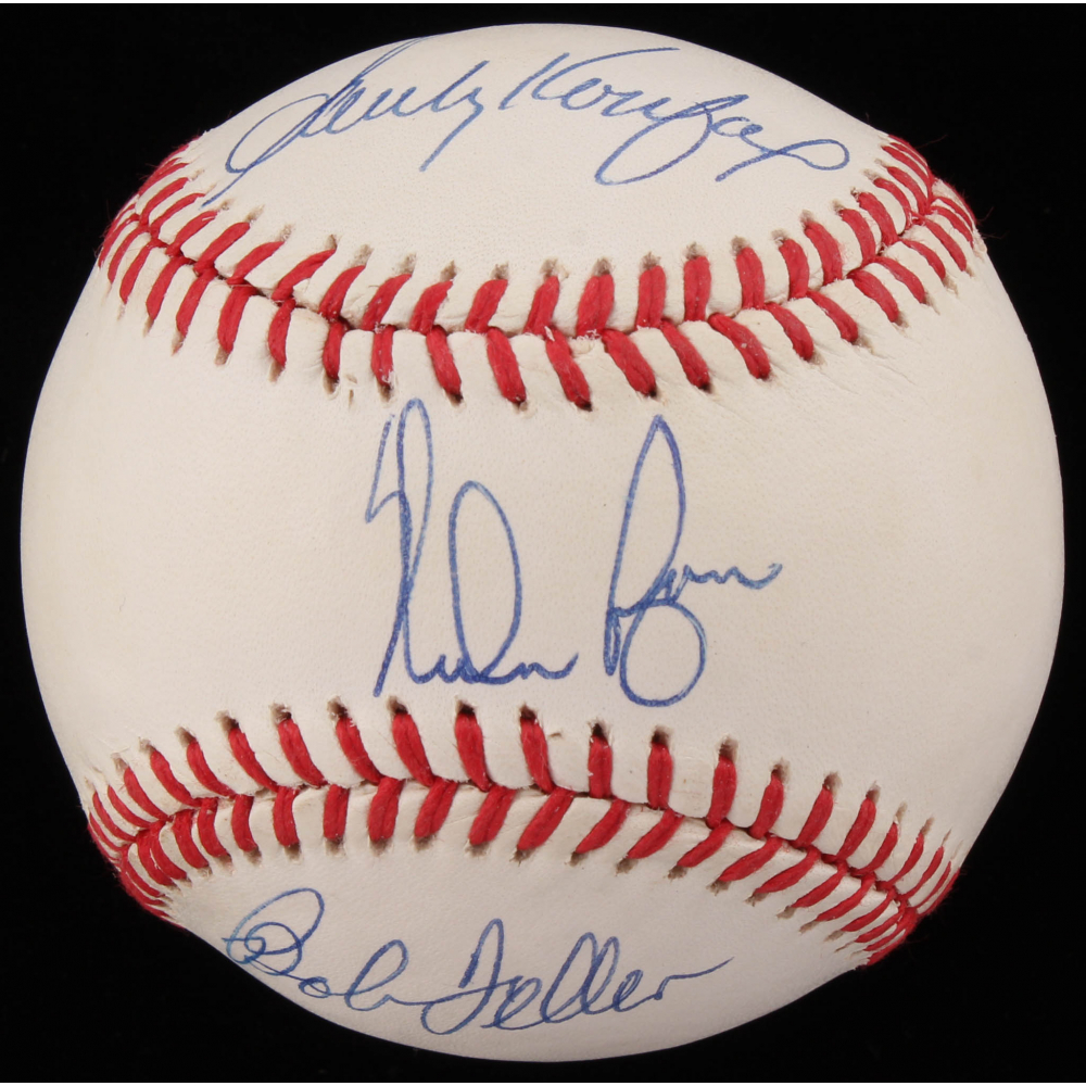 Nolan Ryan, Bob Feller & Sandy Koufax Signed ONL Baseball (JSA LOA ...