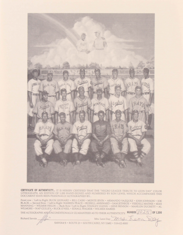 Negro League Legends 24x30 LE Lithograph Signed By (20) with Sam ...