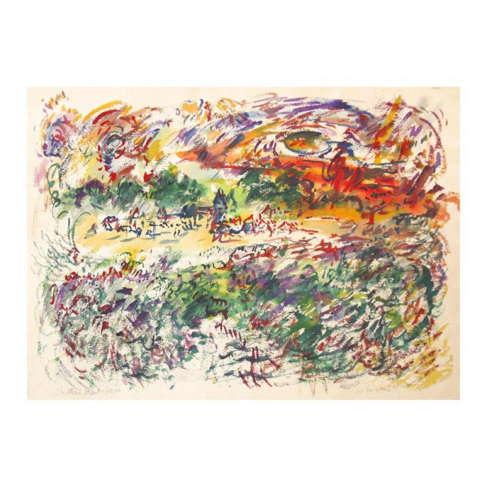 Wayne Ensrud Signed "Chateau Haut-Brion in Autumn" 20x27 Original ...