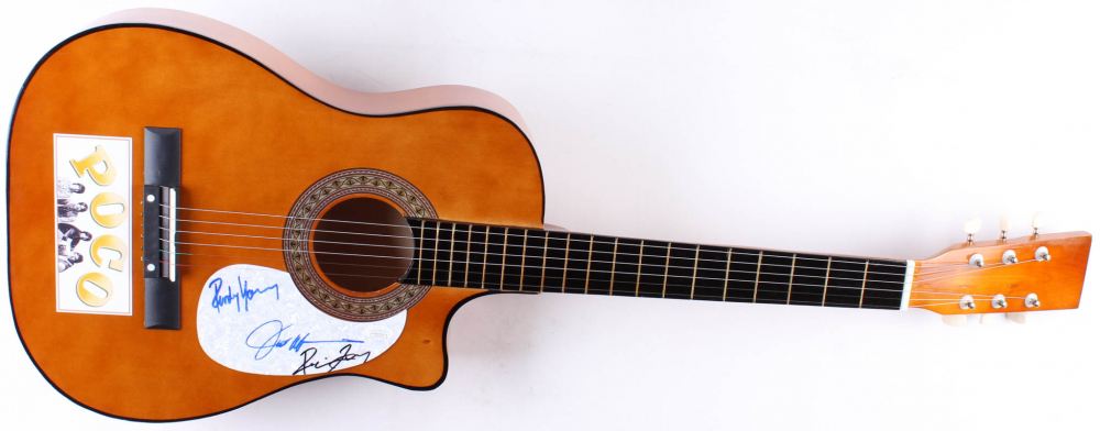Poco Acoustic Guitar Band-Signed by (3) with Jim Messina, Richie Furay ...