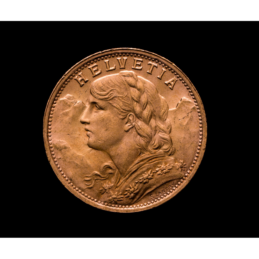 1935-B Swiss Helvetia 20 Francs Gold Coin | Pristine Auction