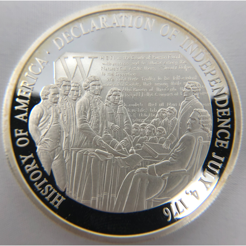 .999 Silver History of America Declaration of Independence Coin ...