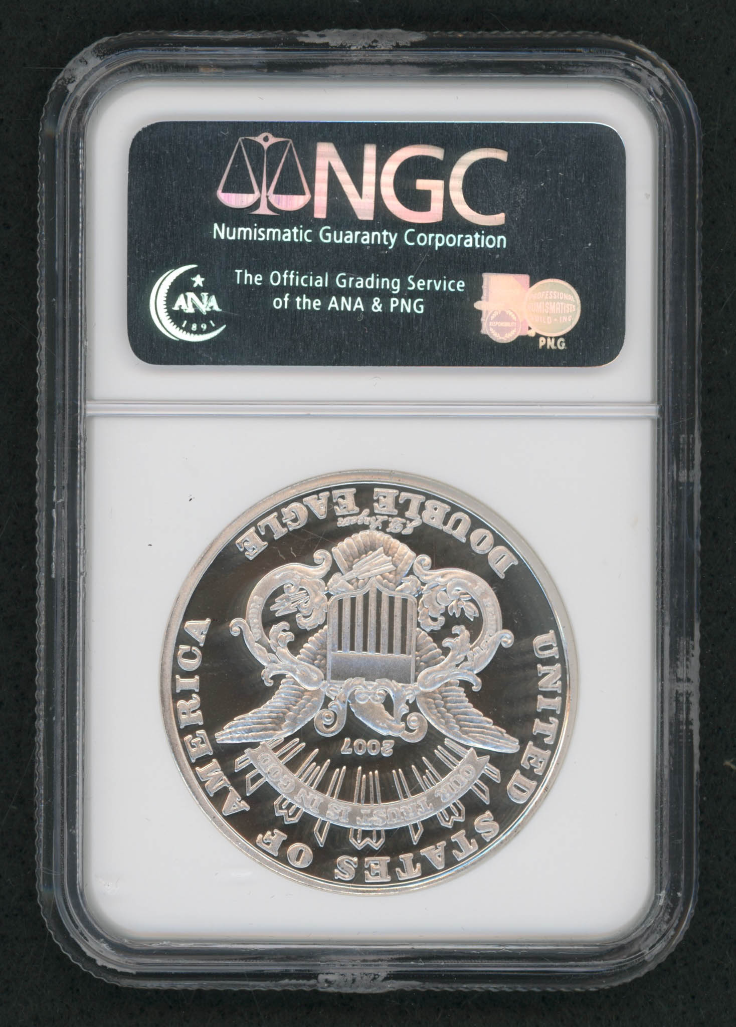 2007 James Longacre "Proposed Motto" 1oz Silver $20 Double Eagle Coin ...