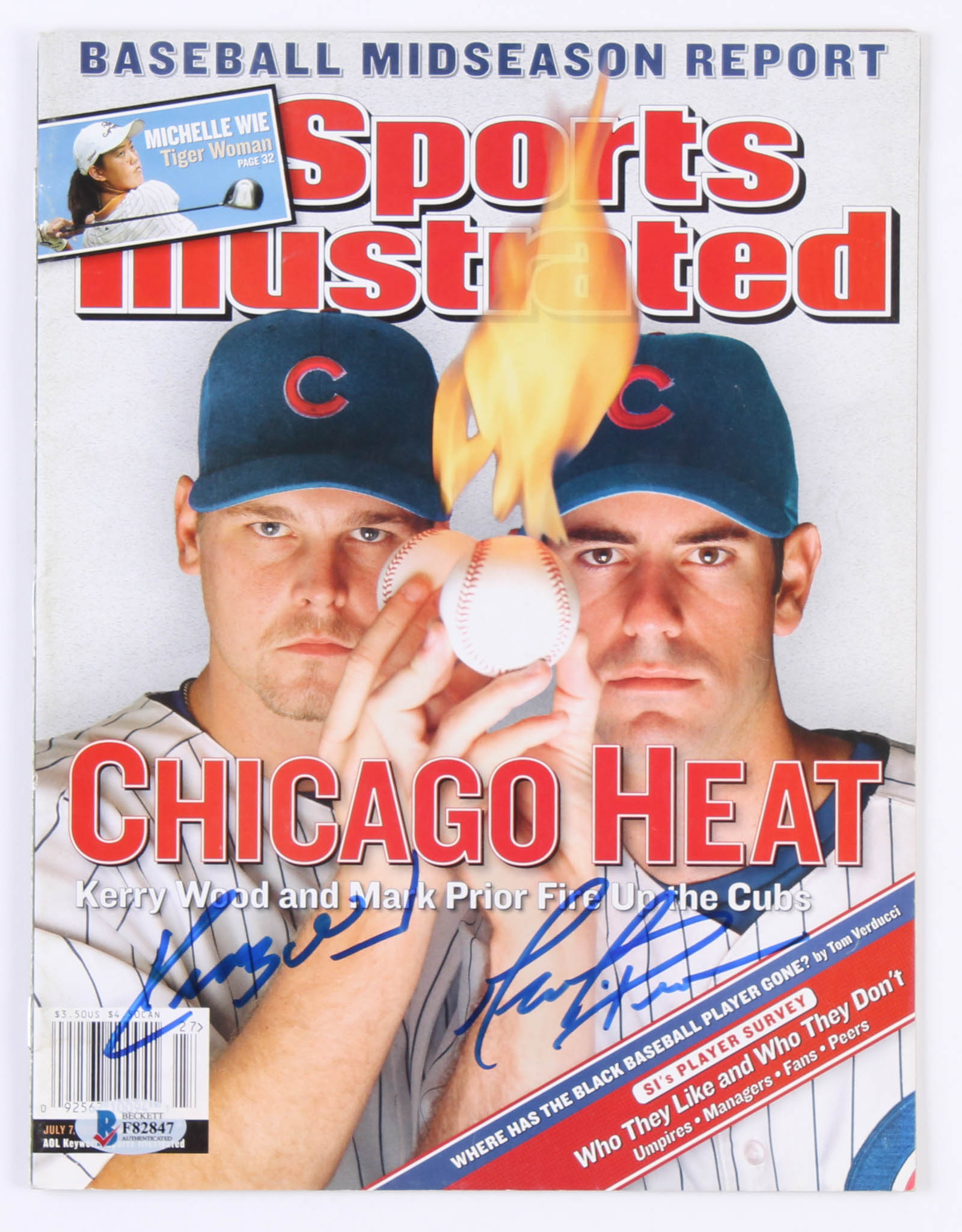 Kerry Wood & Mark Prior Signed 2003 Sports Illustrated Magazine ...