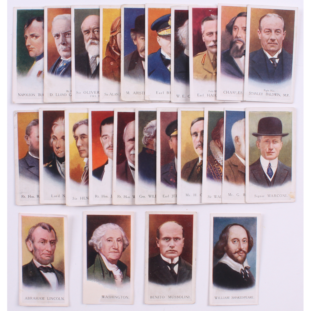 1927 Carreras "Famous Men" Complete Set of (25) Cards with Abraham ...