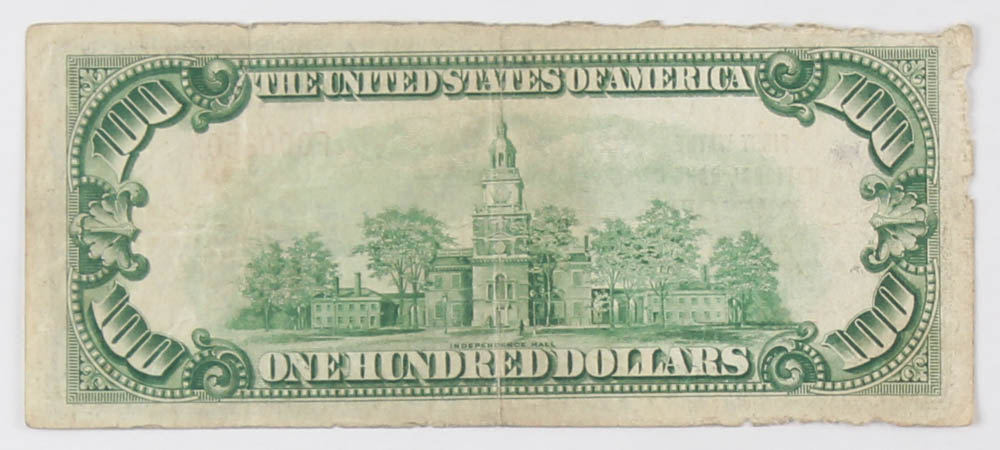 1929 $100 One Hundred Dollars U.S. National Currency Bank Note with Brown Seal (First Wayne ...