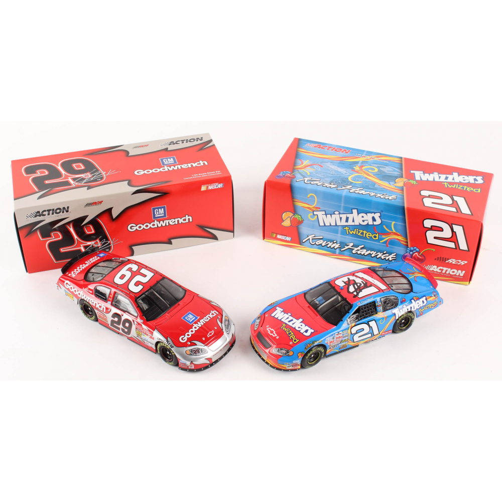 Lot of (2) Kevin Harvick LE 1:24 Scale Die Cast Cars with (1) Signed ...