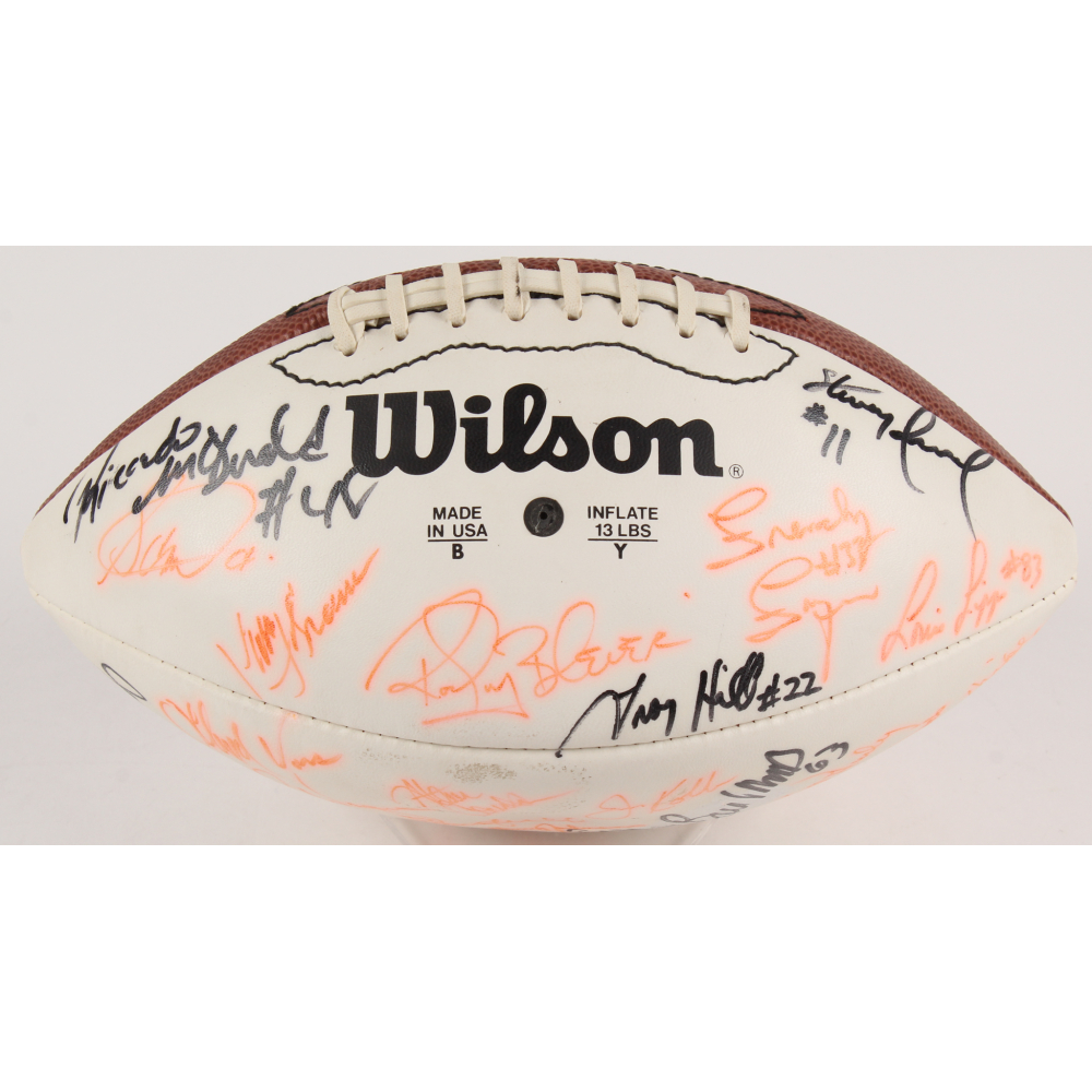 NFL White Panel Football Signed by (40) with Rocky Bleier, Franco ...