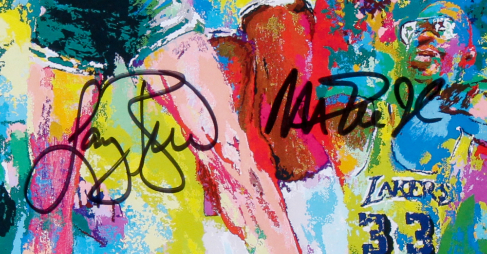 Larry Bird & Magic Johnson Signed 14x19 Custom Framed LeRoy Neiman Print (PSA COA) | Pristine ...