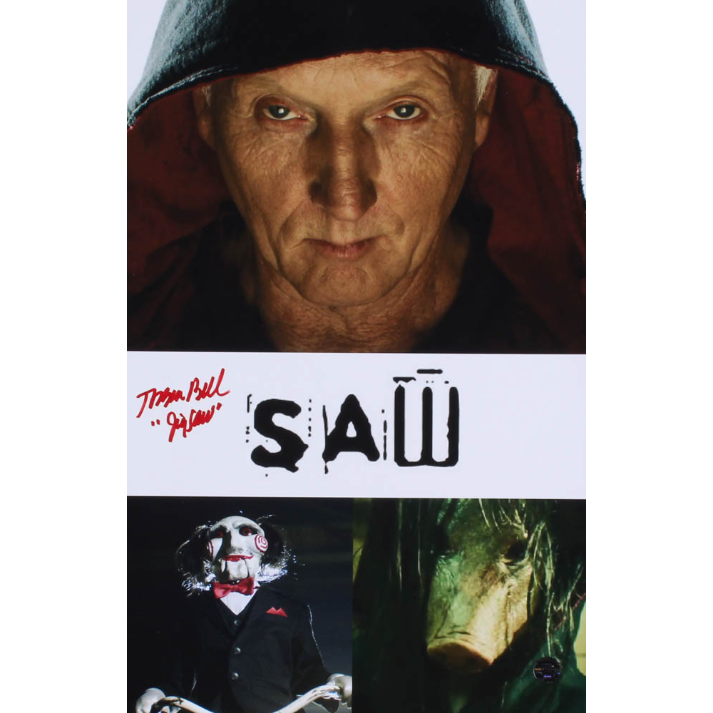 Tobin Bell Signed "Saw" 12x18 Movie Poster Photo Inscribed "Jigsaw ...