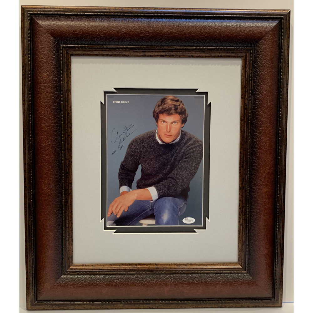 Christopher Reeve Signed 20.5x23.5 Custom Framed Photo Display ...