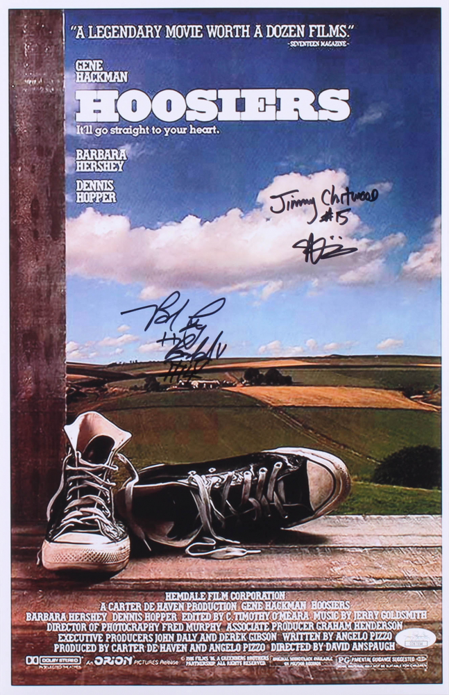 Maris Valainis & Brad Long Signed "Hoosiers" 11x17 Movie Poster ...