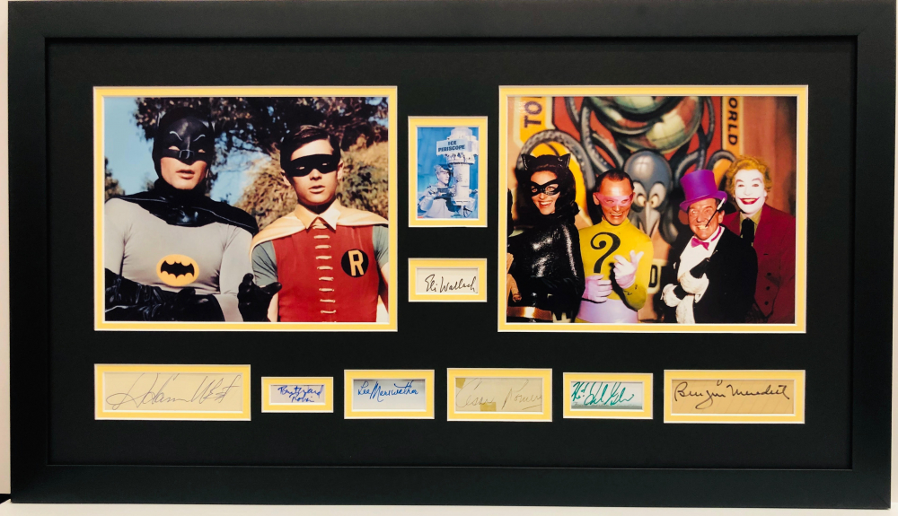 1960's Batman Television Cast 17x29 Custom Framed Cut Display Signed by ...
