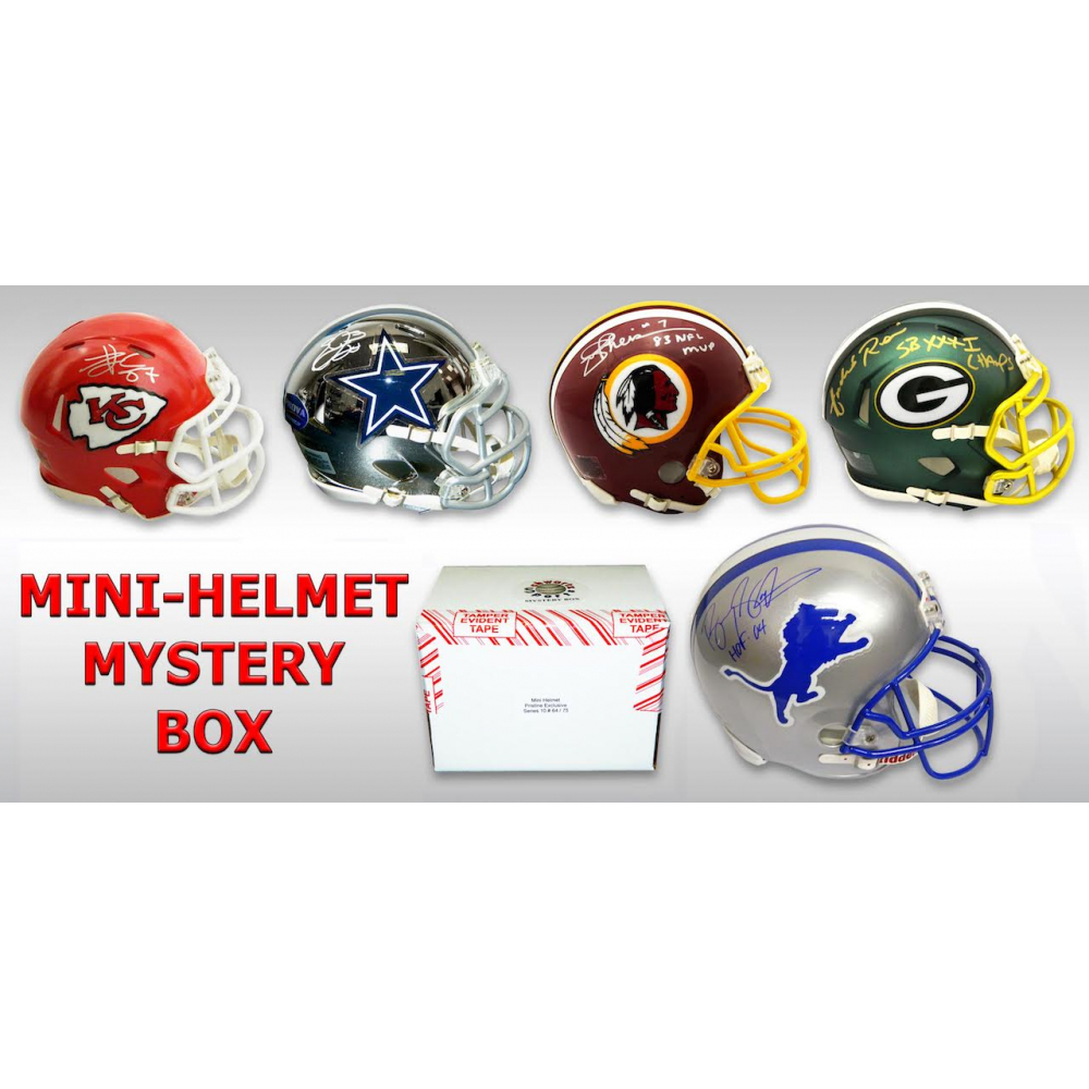 Schwartz Sports Football Superstar Signed Mystery Box Mini Helmet ...