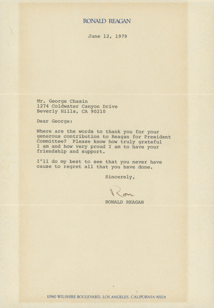 Ronald Reagan Signed 7.25x10.5 Typed Letter (JSA LOA) | Pristine Auction