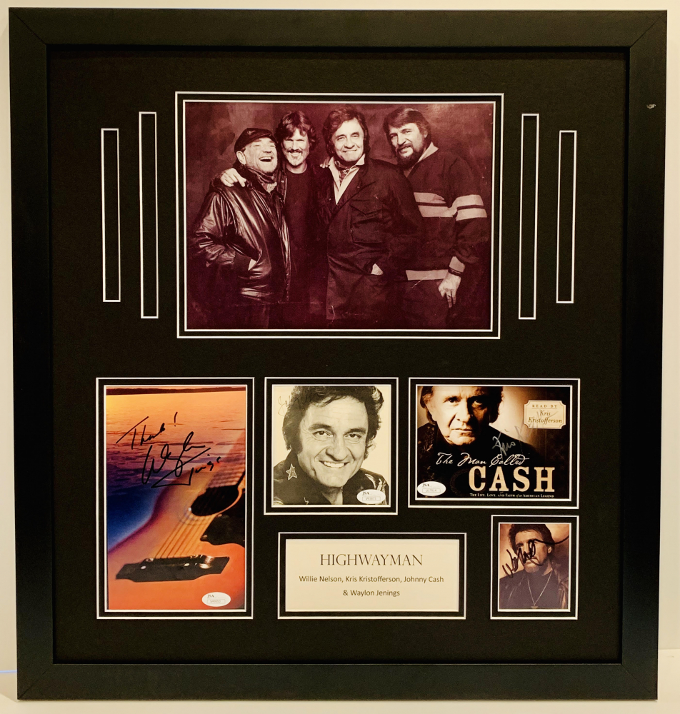 The Highwaymen 22x24 Custom Framed Photo Display Signed by (4) with ...