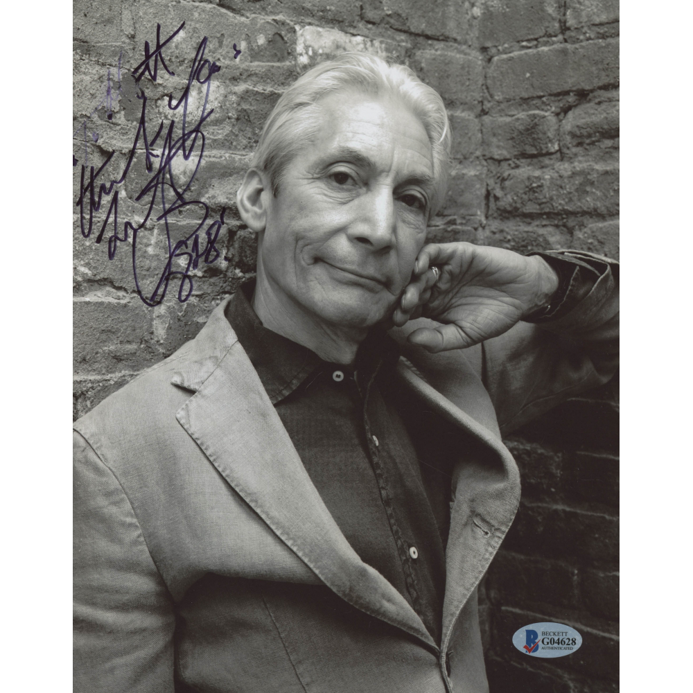 Charlie Watts Signed 8x10 Photo Inscribed "Thank You" (Beckett COA ...