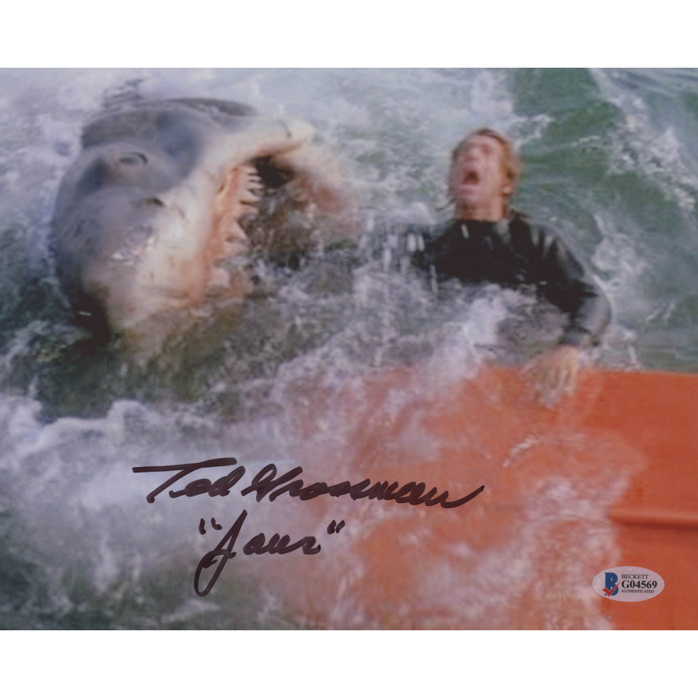 Ted Grossman Signed "Jaws" 8x10 Photo Inscribed "Jaws" (Beckett COA ...