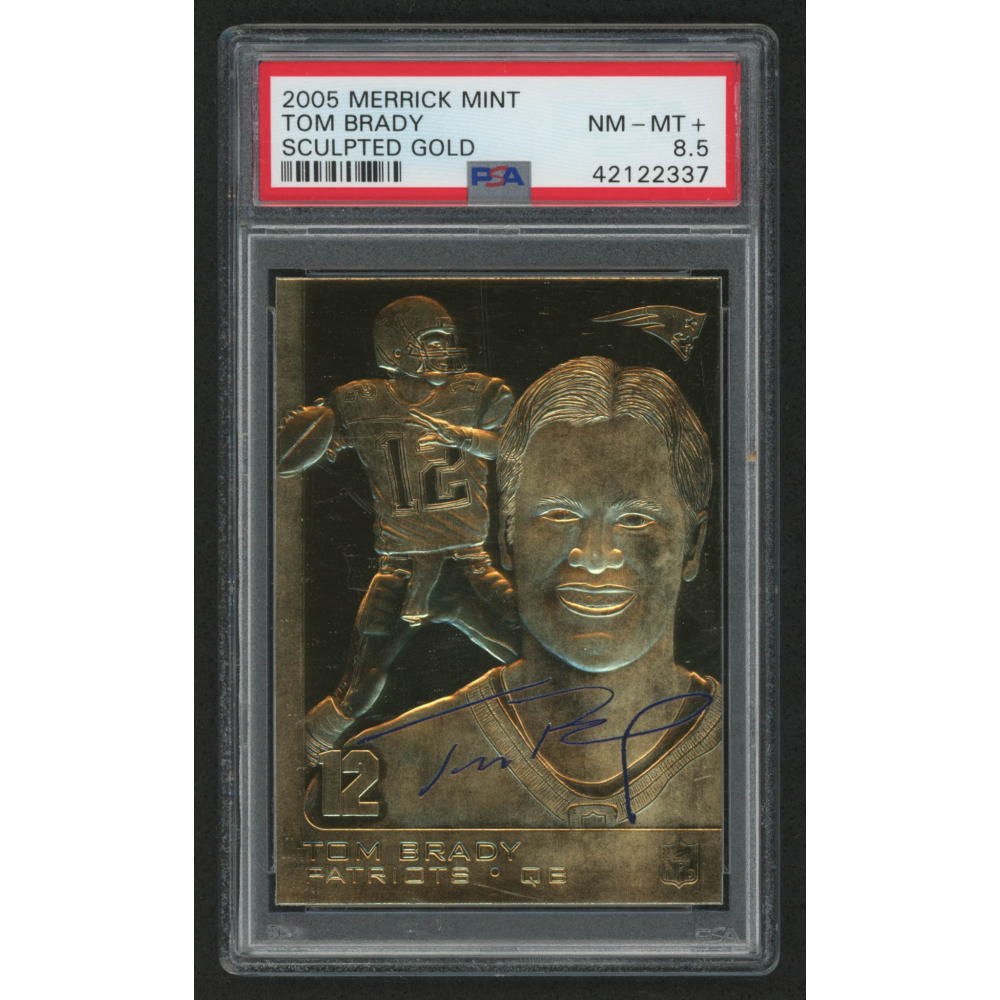 2005 Merrick Mint Sculpted Gold Cards #1 Tom Brady (PSA Authentic ...