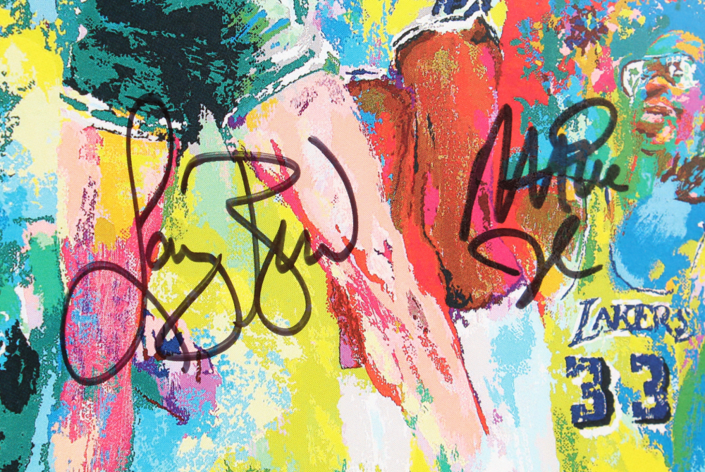 Larry Bird & Magic Johnson Signed "LeRoy Neiman" 14x19 Custom Framed Print (PSA COA) | Pristine ...
