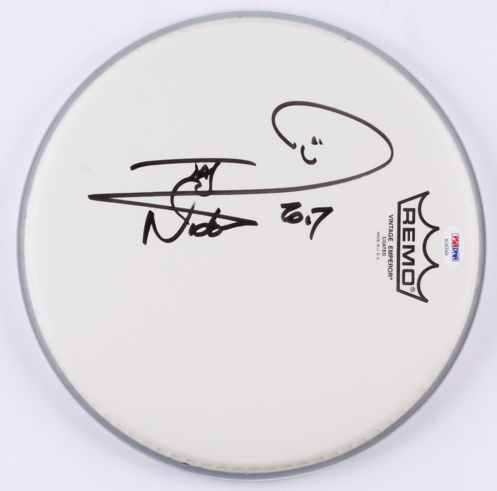 Nicko McBrain Signed 10.5" Drum Head Inscribed "2017" (PSA COA ...