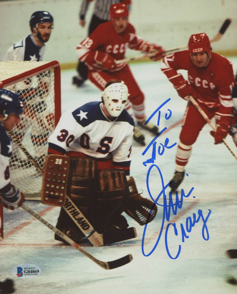 Jim Craig Signed Team USA 8x10 Photo (Beckett COA) | Pristine Auction