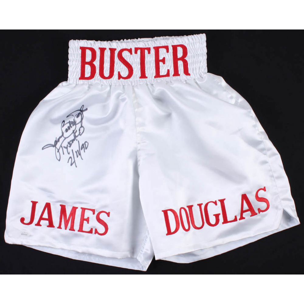 James "Buster" Douglas Signed Boxing Trunks Inscribed "Tyson KO 2/11/90 ...