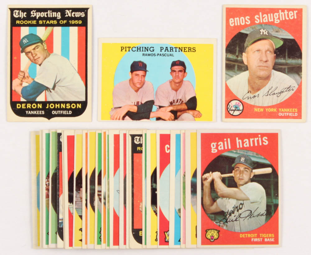Lot of (28) 1959 Topps Baseball Cards With #155 Enos Slaughter, #291 ...