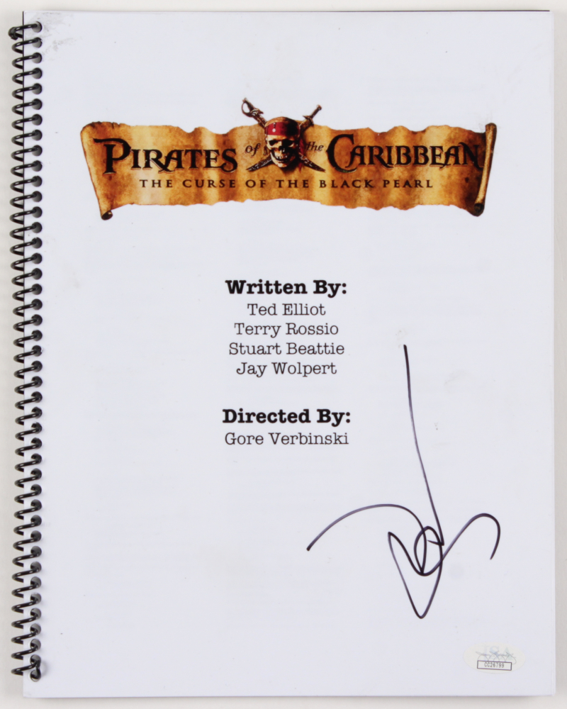 Johnny Depp Signed "Pirates of the Caribbean: The Curse of the Black ...
