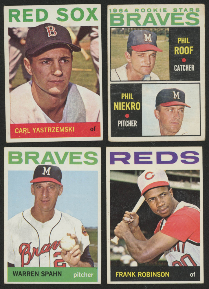 Lot of (4) 1964 Topps Baseball Cards with #541 Rookie Stars / Phil Roof ...