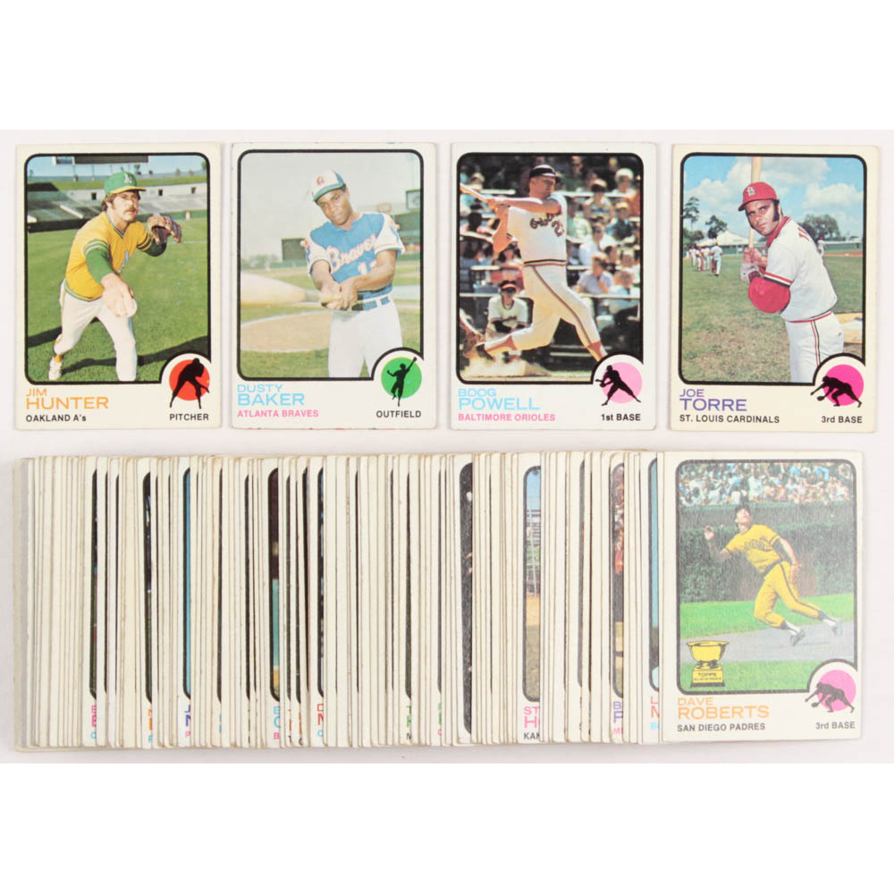 Lot of (100) 1973 Topps Baseball Cards With #235 Jim Hunter, #215 Dusty ...
