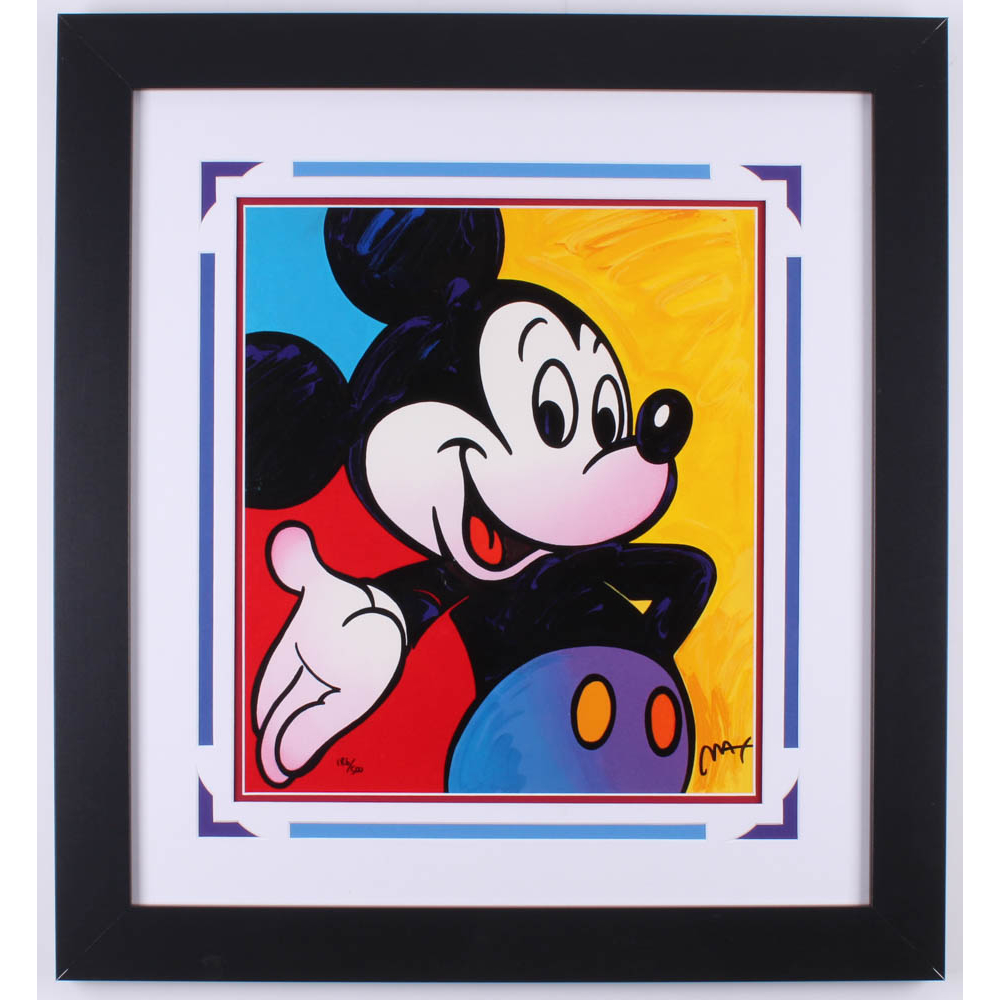 Peter Max Signed "Mickey Mouse" 23.5x25.5 Custom Framed Limited Edition ...