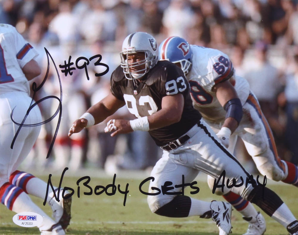 Lot of (2) Greg Townsend Signed Los Angeles Raiders Items with (1 ...
