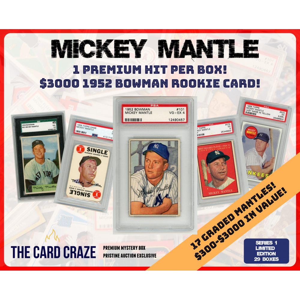 The Card Craze Mickey Mantle Premium Baseball Card Mystery Box (1 Hit ...