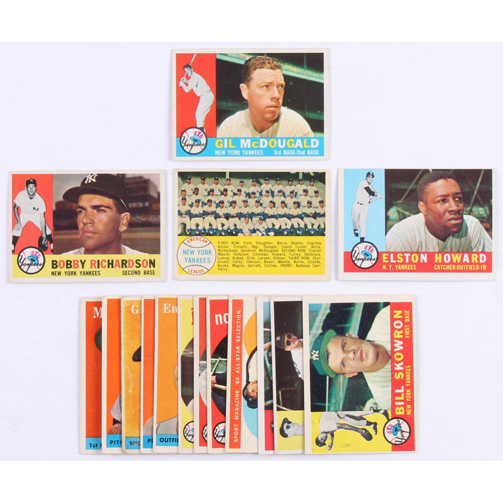 Lot of (16) New York Yankees Baseball Cards with 1960 Topps #65 Elston ...