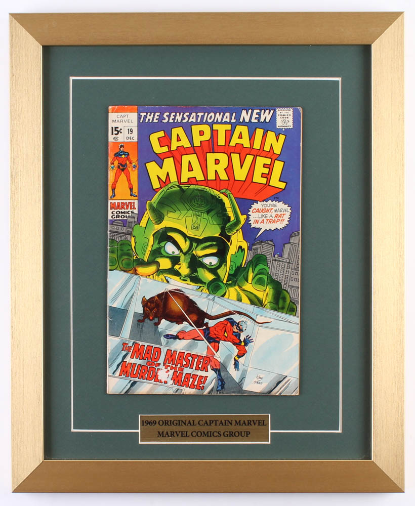 1969 "Captain Marvel" Issue #19 Marvel 14x17 Custom Framed Comic ...