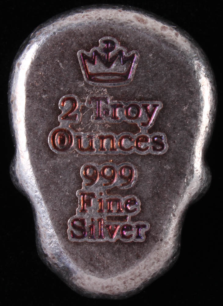 2 oz Silver Day of the Dead Sugar Skull Monarch Hand-Poured 3D .999 ...