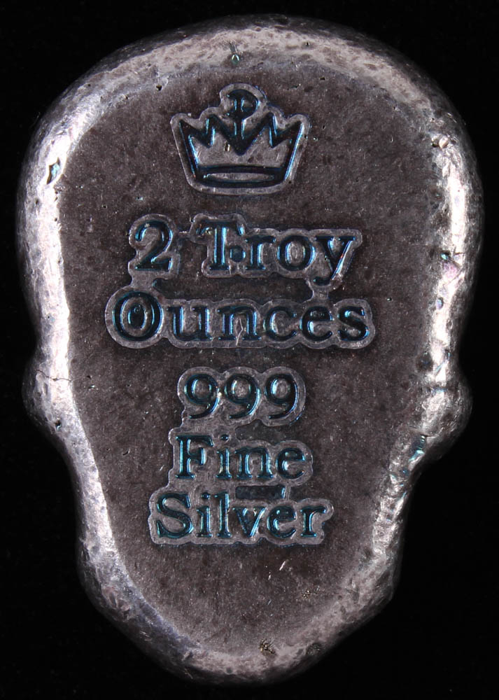 2 oz Silver Day of the Dead Sugar Skull Monarch Hand-Poured 3D .999 ...