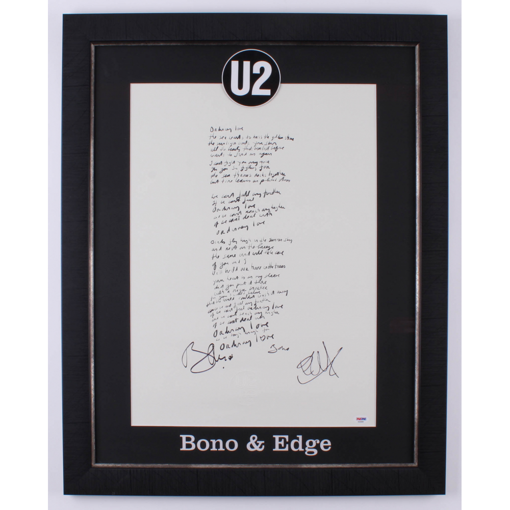 Bono & The Edge Signed U2 23.5x29.5 Custom Framed Poster Display (PSA ...