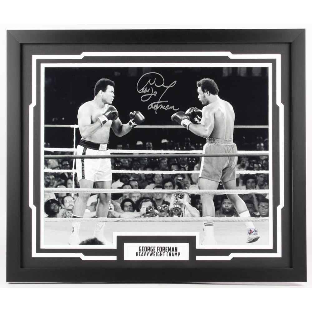 George Foreman Signed 22x26 Custom Framed Photo Display (Foreman COA ...