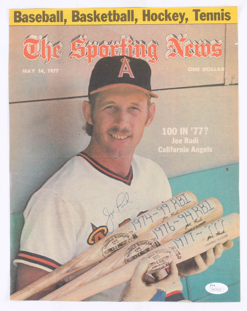 Joe Rudi Signed California Angels 10x13 Magazine Cover Page (JSA COA ...