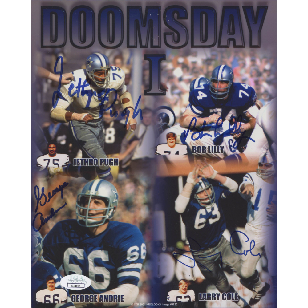 Dallas Cowboys "Doomsday I" 8x10 Photo Signed by Jethro Pugh, Bob Lilly ...