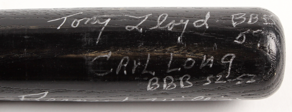 Rawlings Mini Baseball Bat Signed by (5) with John Mule Miles, Carl ...
