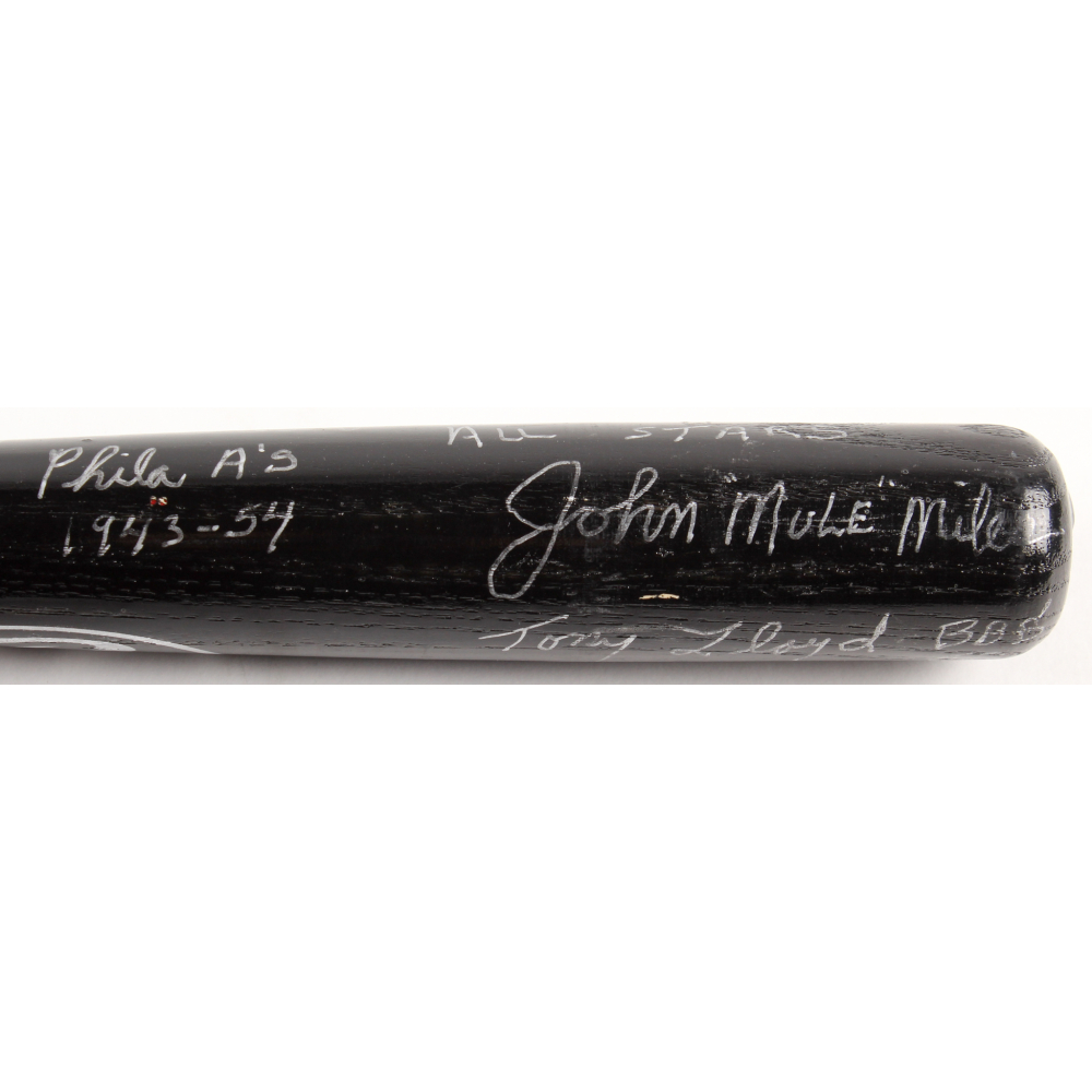 Rawlings Mini Baseball Bat Signed by (5) with John Mule Miles, Carl ...