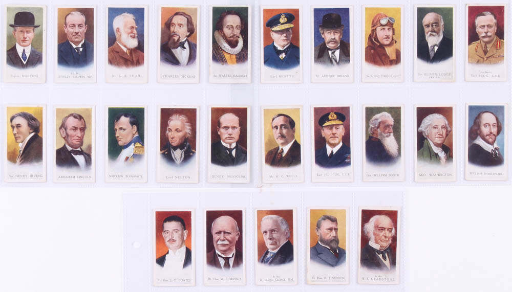 1927 Carrera's "Famous Men" Complete Set of (25) Trading Cards with #7 ...