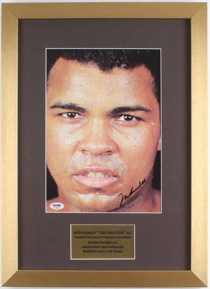 Muhammad Ali Signed 14.5x20 Custom Framed Photo Display (PSA LOA ...